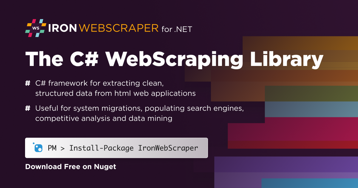 The C# Webscraping Library | Iron WebScraper